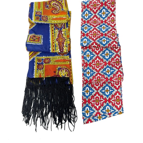 Accessories | Vintage Retro Pattern Sash Scarf Belt Fringe Set Wrap ...